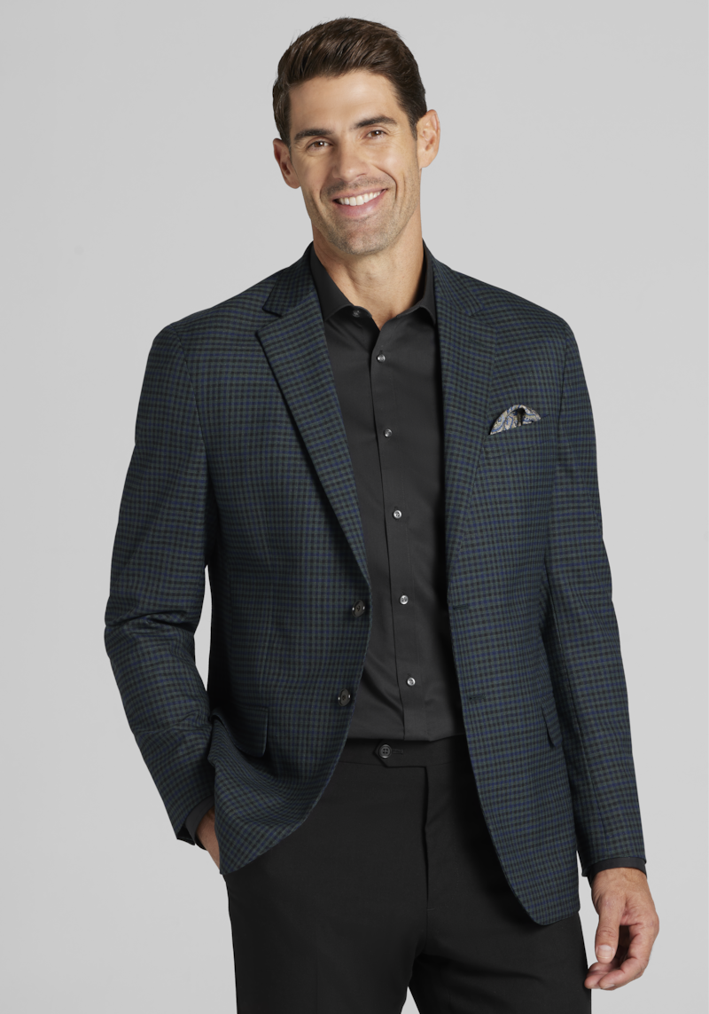 Click here for Mens Jos A. Bank Comfort Stretch Tailored Fit Chec... prices