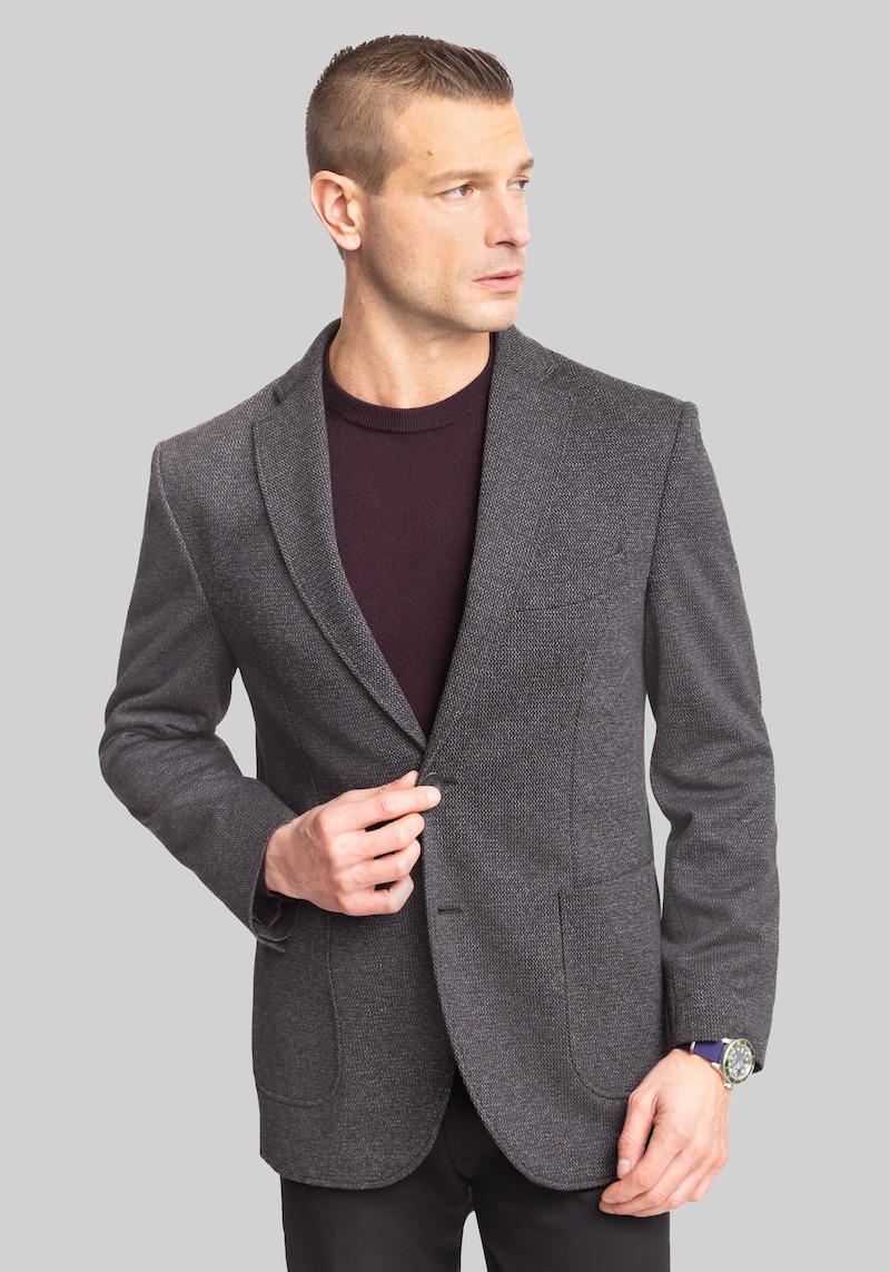 Click here for Mens Gruner1949 Tailored Fit Basketweave 4-Way Str... prices