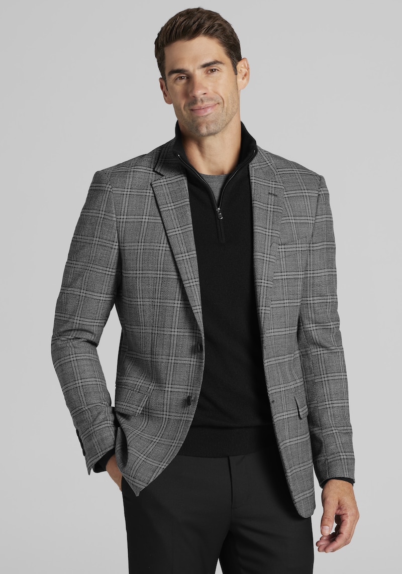 Click here for Mens Traveler® COOLMOTION Slim Fit Windowpane Spor... prices