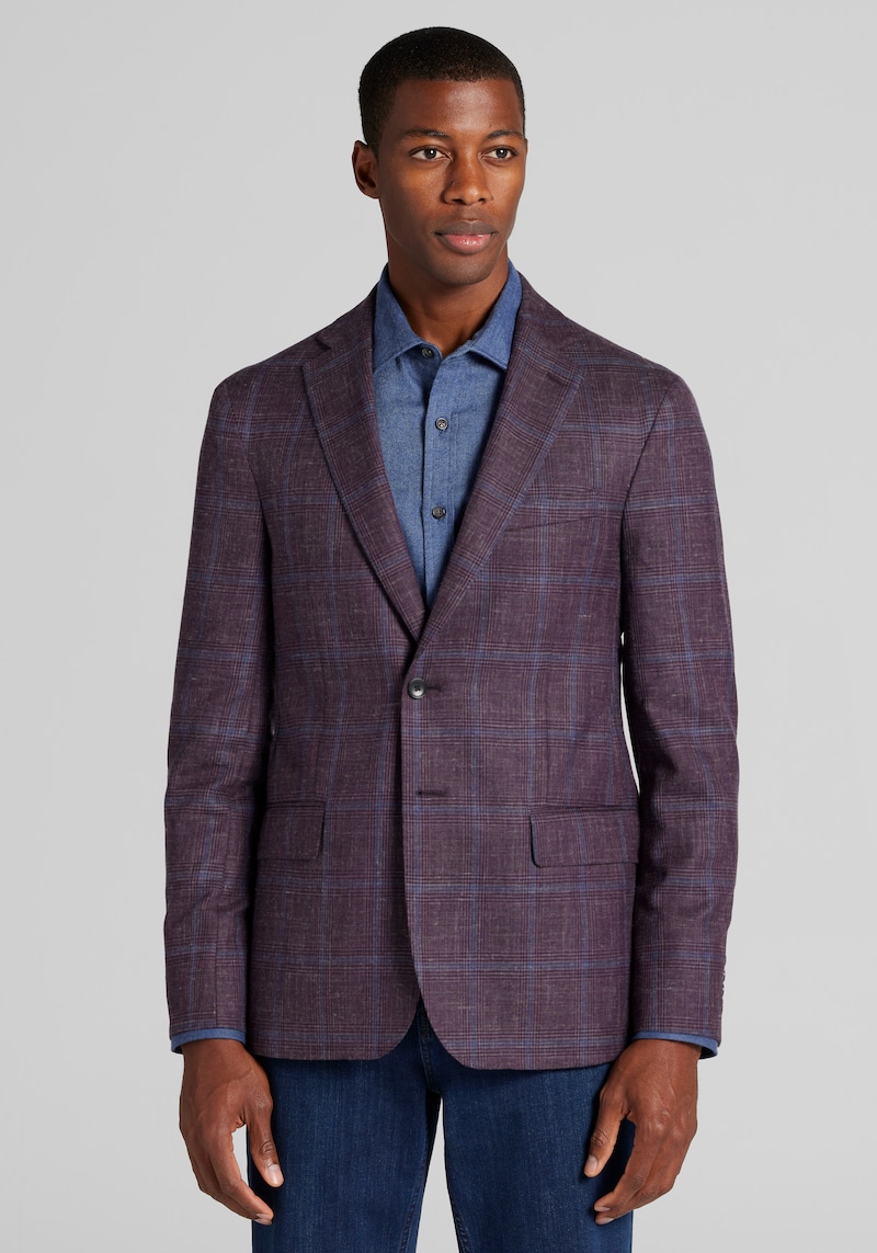 Click here for Mens Reserve Collection Tailored Fit Wool-Silk Ble... prices