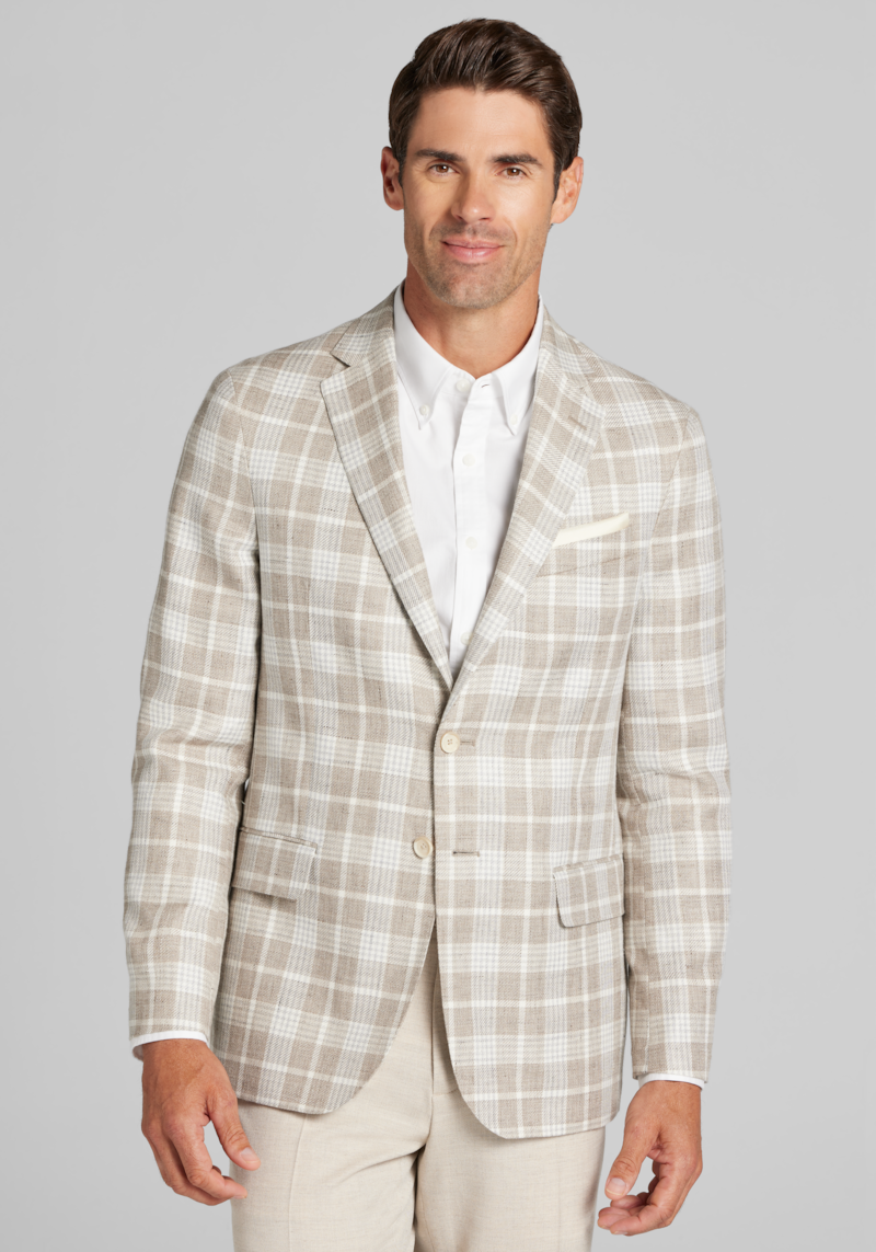 Click here for Mens Reserve Collection Tailored Fit Medium Plaid... prices