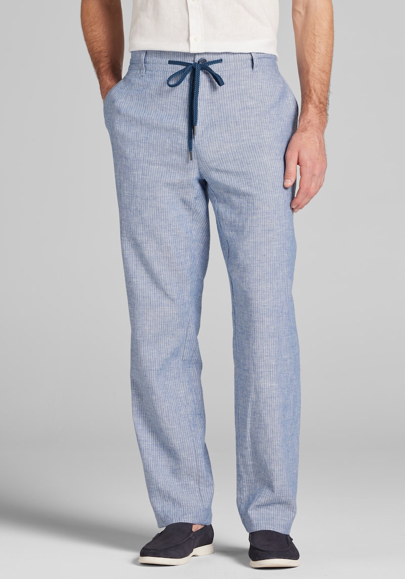 Click here for Mens Reserve Collection Tailored Fit Stripe Linen... prices