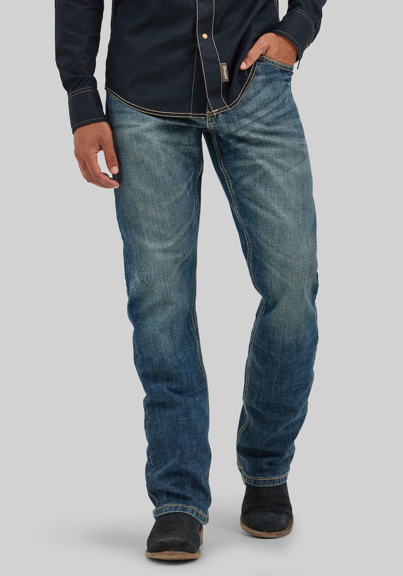 Click here for Mens Wrangler Retro Layton Slim Boot Jeans at Jos.... prices