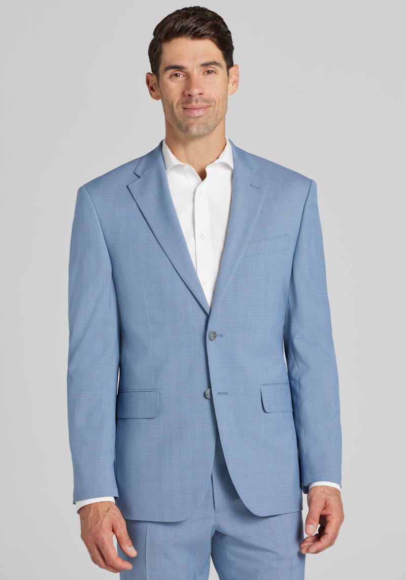 Click here for Mens 1905 Collection Tailored Fit Check Suit Separ... prices