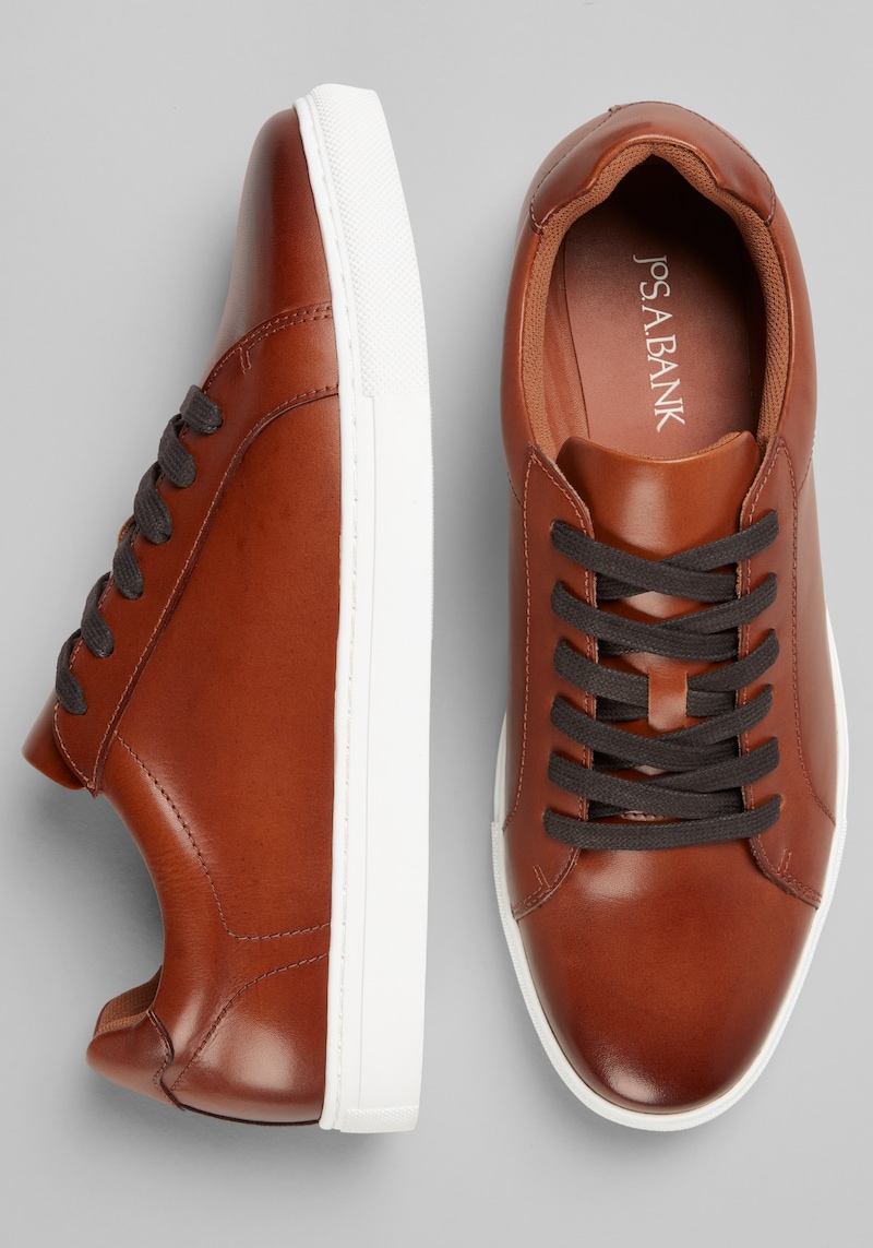 Click here for Mens Jos. A. Bank Classic Leather Sneakers at Jos.... prices