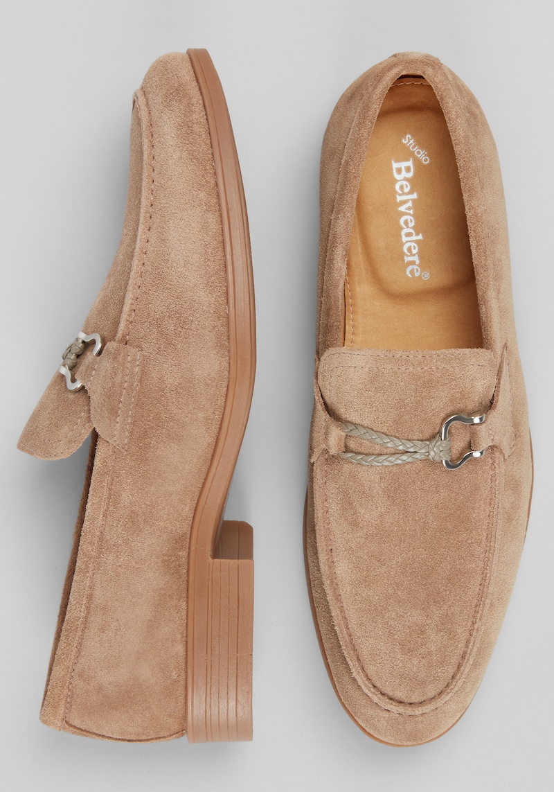 Click here for Belvedere Mens Ravello Suede Moc Bit Loafers at Jo... prices
