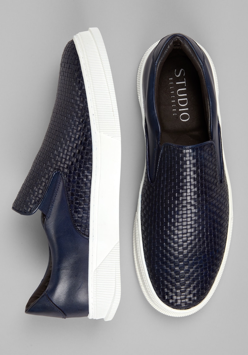 Click here for Belvedere Mens Fernando Woven Slip On Sneakers at... prices
