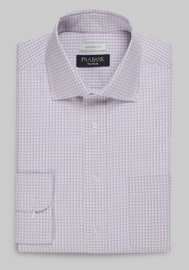 Click here for Mens Traveler Collection Tailored Fit Spread Colla... prices