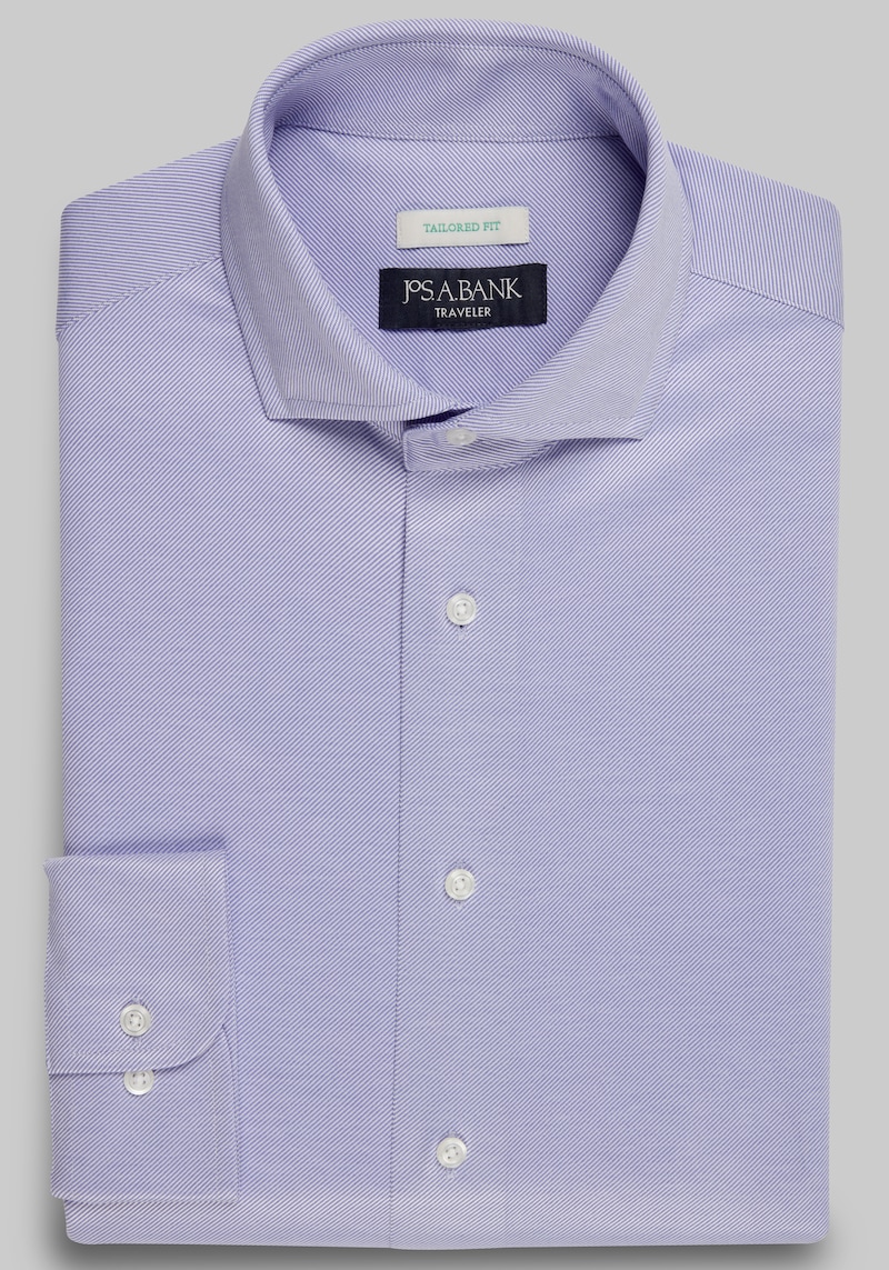 Click here for Mens Traveler Collection Tailored Fit Spread Colla... prices