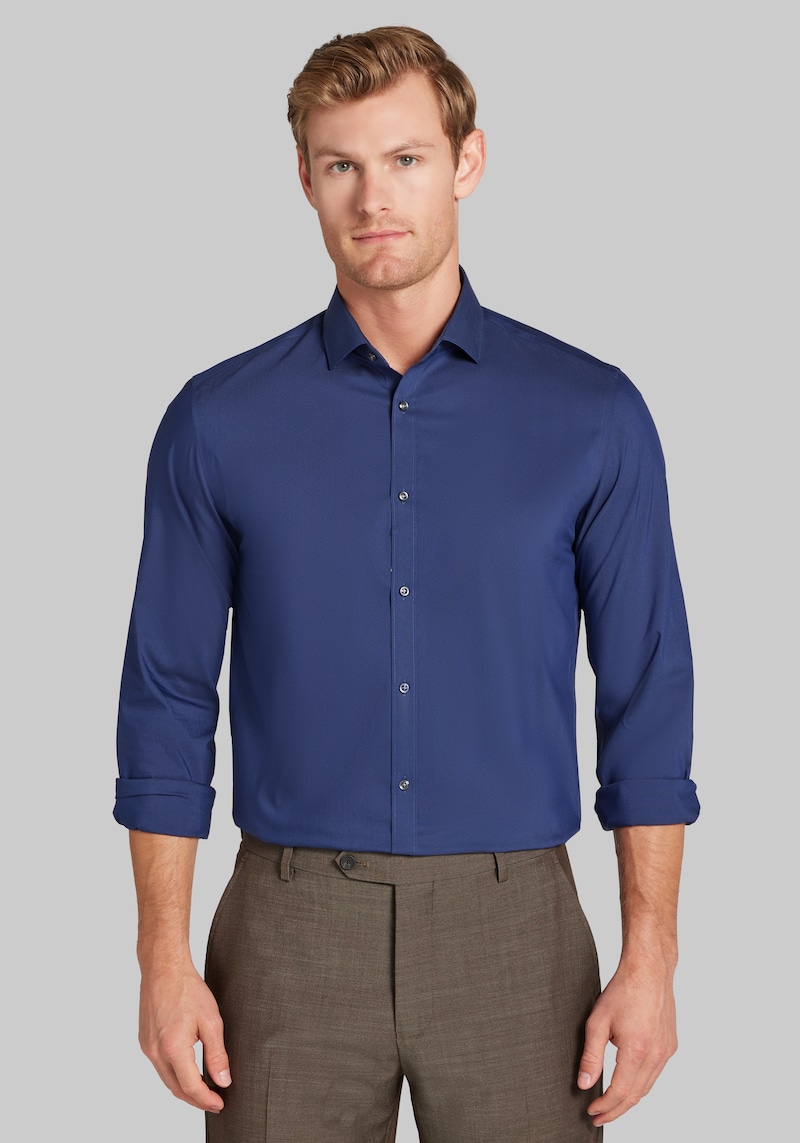 Click here for Mens Jos. A. Bank Skinny Fit Spread Collar Solid D... prices