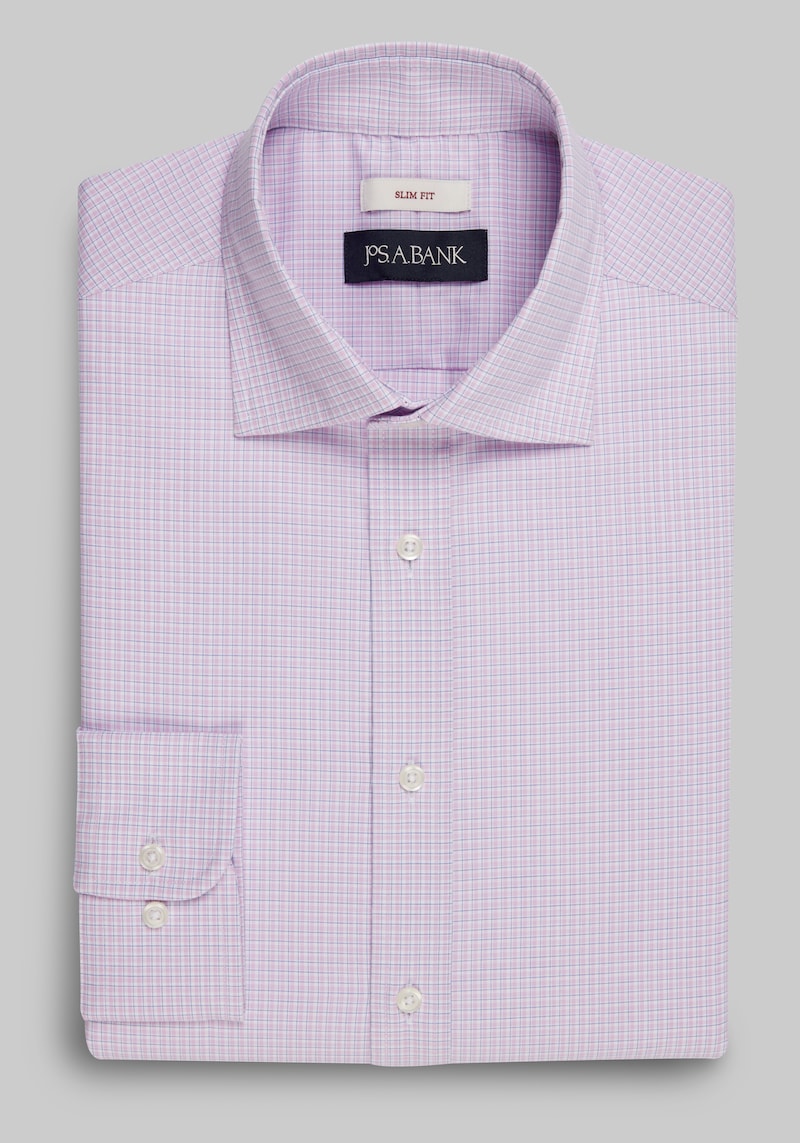 Click here for Mens Jos. A. Bank Slim Fit Spread Collar Check Dre... prices