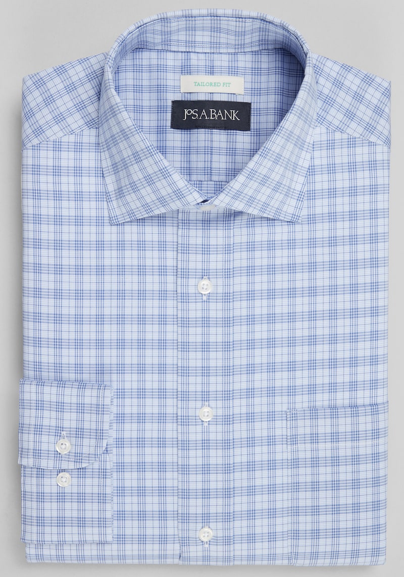 Click here for Mens Jos. A. Bank Tailored Fit Spread Collar Plaid... prices