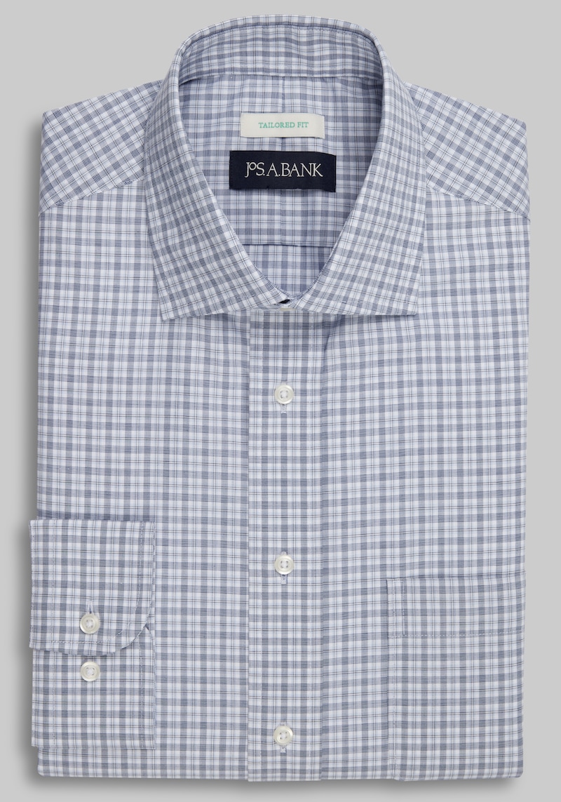 Click here for Mens Jos. A. Bank Tailored Fit Plaid Dress Shirt a... prices