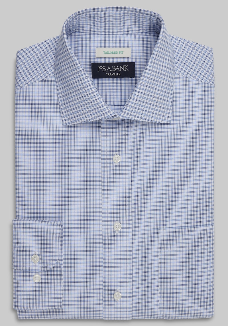 Click here for Mens Traveler Collection Tailored Fit Spread Colla... prices