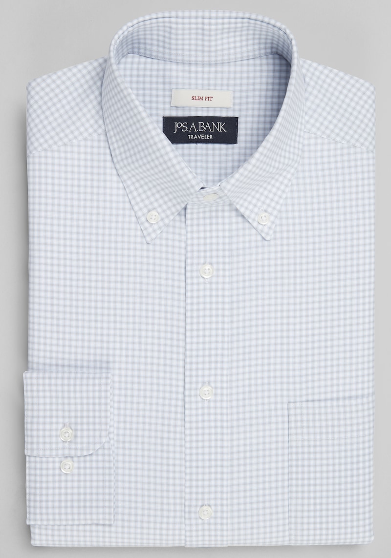 Click here for Mens Traveler Collection Slim Fit Button-Down Coll... prices