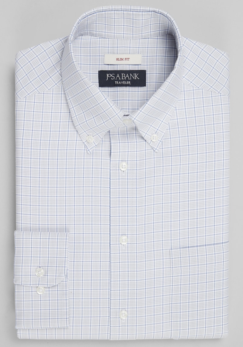 Click here for Mens Traveler® Collection Slim Fit Button-Down Col... prices