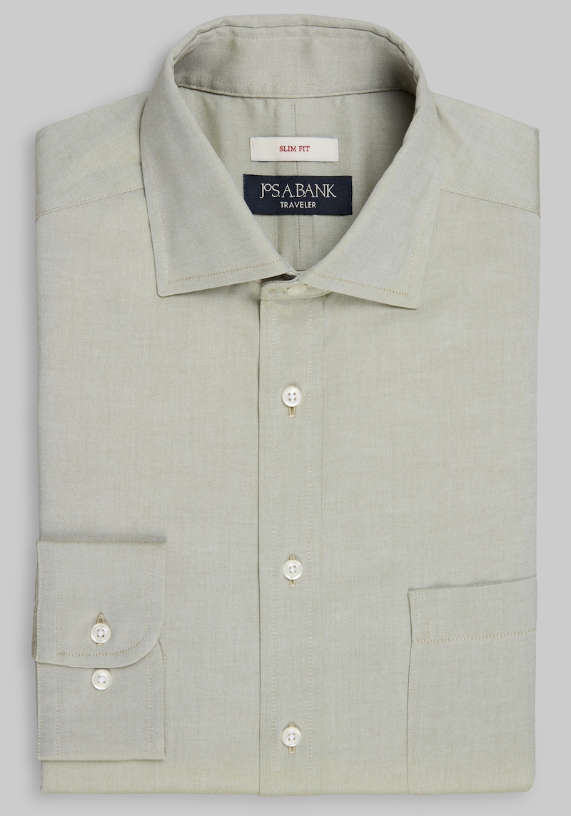 Click here for Mens Traveler Collection Slim Fit Spread Collar So... prices