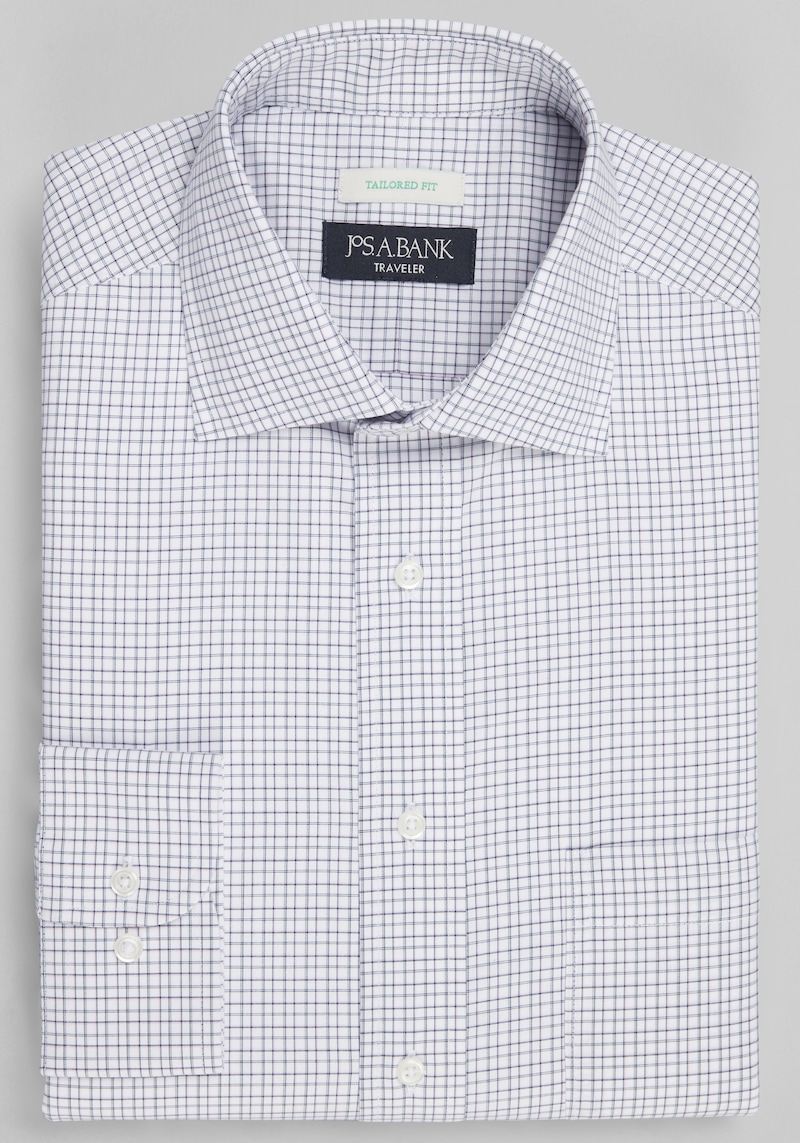 Click here for Mens Traveler Collection Tailored Fit Spread Colla... prices