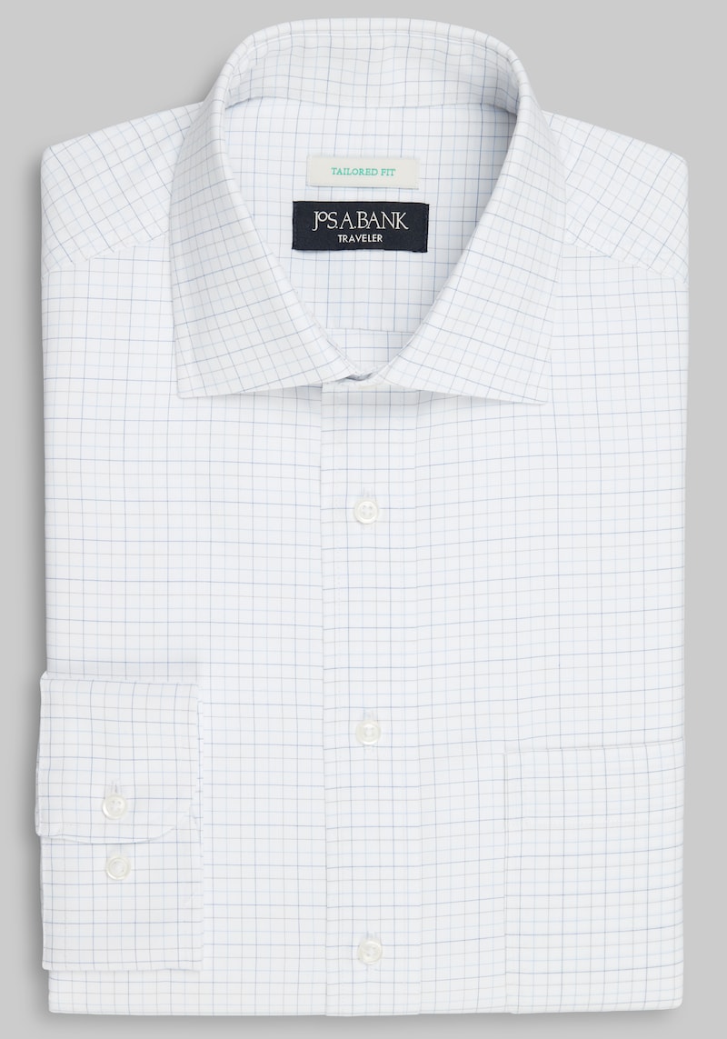 Click here for Mens Traveler Collection Tailored Fit Spread Colla... prices