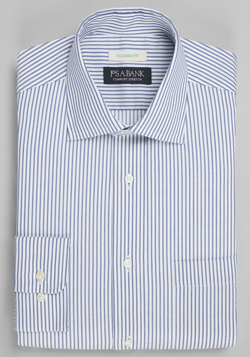 Click here for Mens Jos. A. Bank Tailored Fit Spread Collar Benga... prices