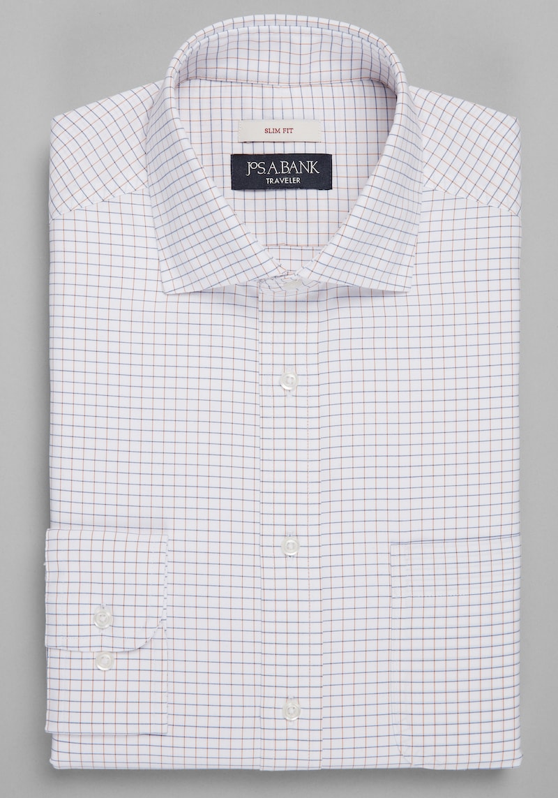 Click here for Mens Traveler® Collection Slim Fit Spread Collar D... prices