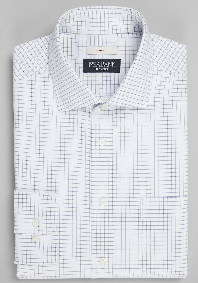 Click here for Mens Traveler® Collection Slim Fit Spread Collar D... prices