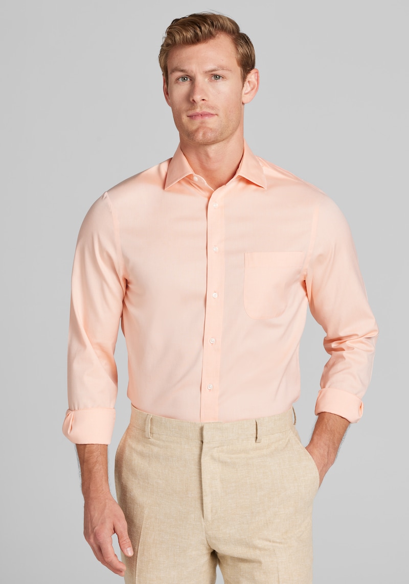 Click here for Mens Traveler® Collection Slim Fit Spread Collar D... prices