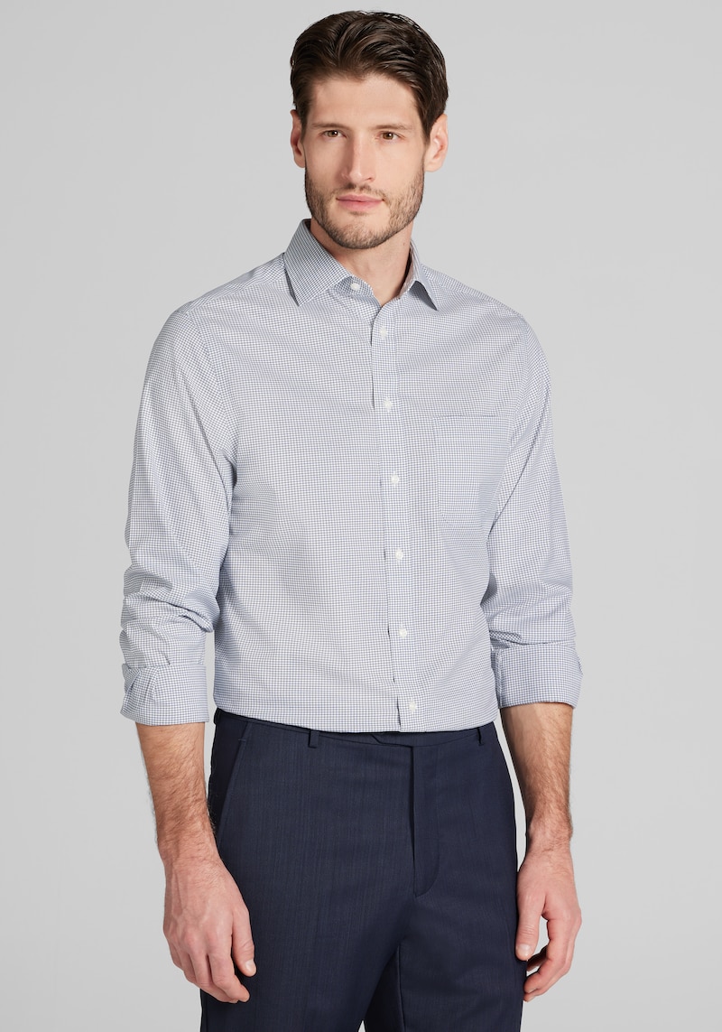 Click here for Mens Traveler® Collection Slim Fit Spread Collar G... prices