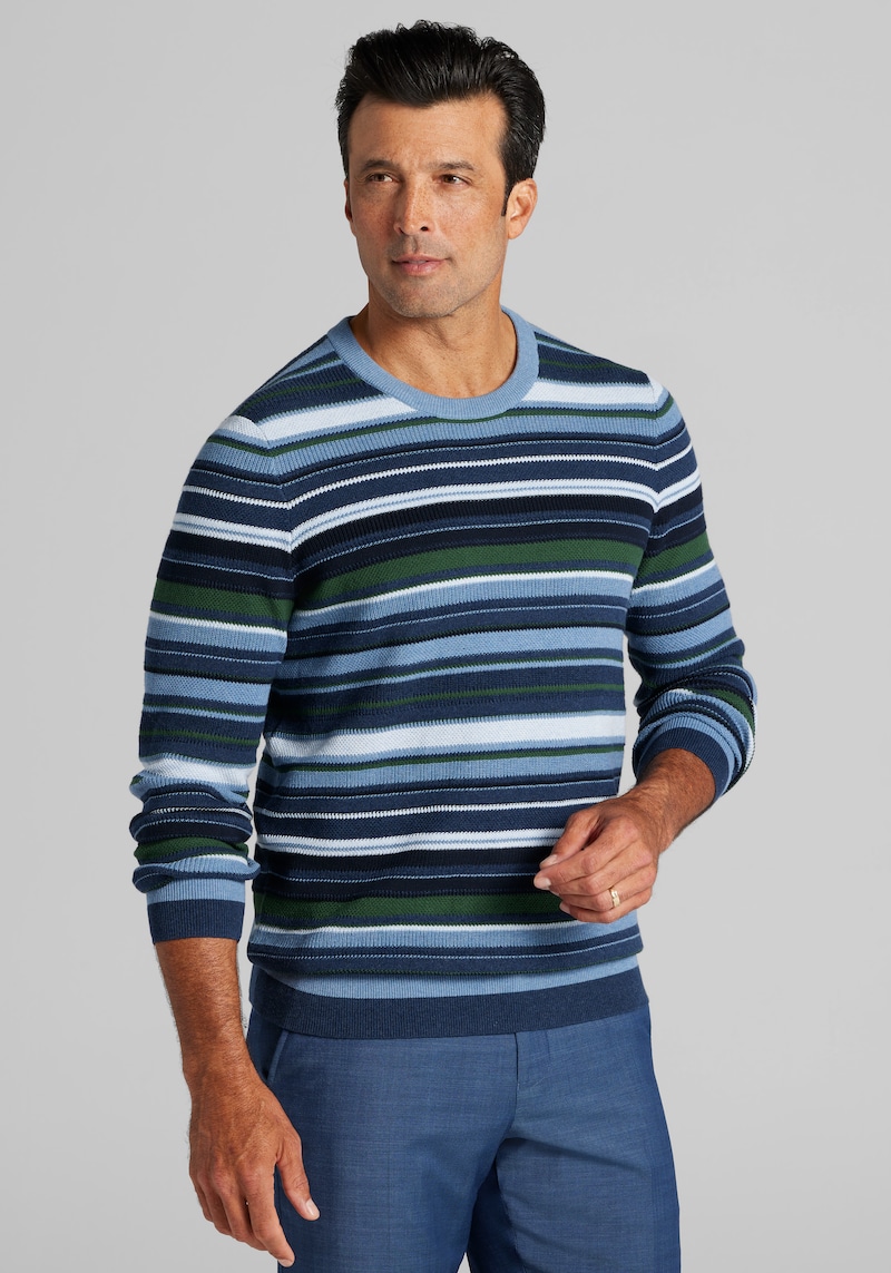 Click here for Mens Jos. A. Bank Tailored Fit Striped Roadmap Swe... prices