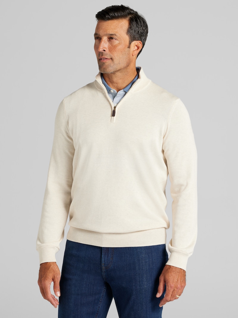 Click here for Mens Jos A. Bank Tailored Fit Pima Cotton 1/4-Zip... prices