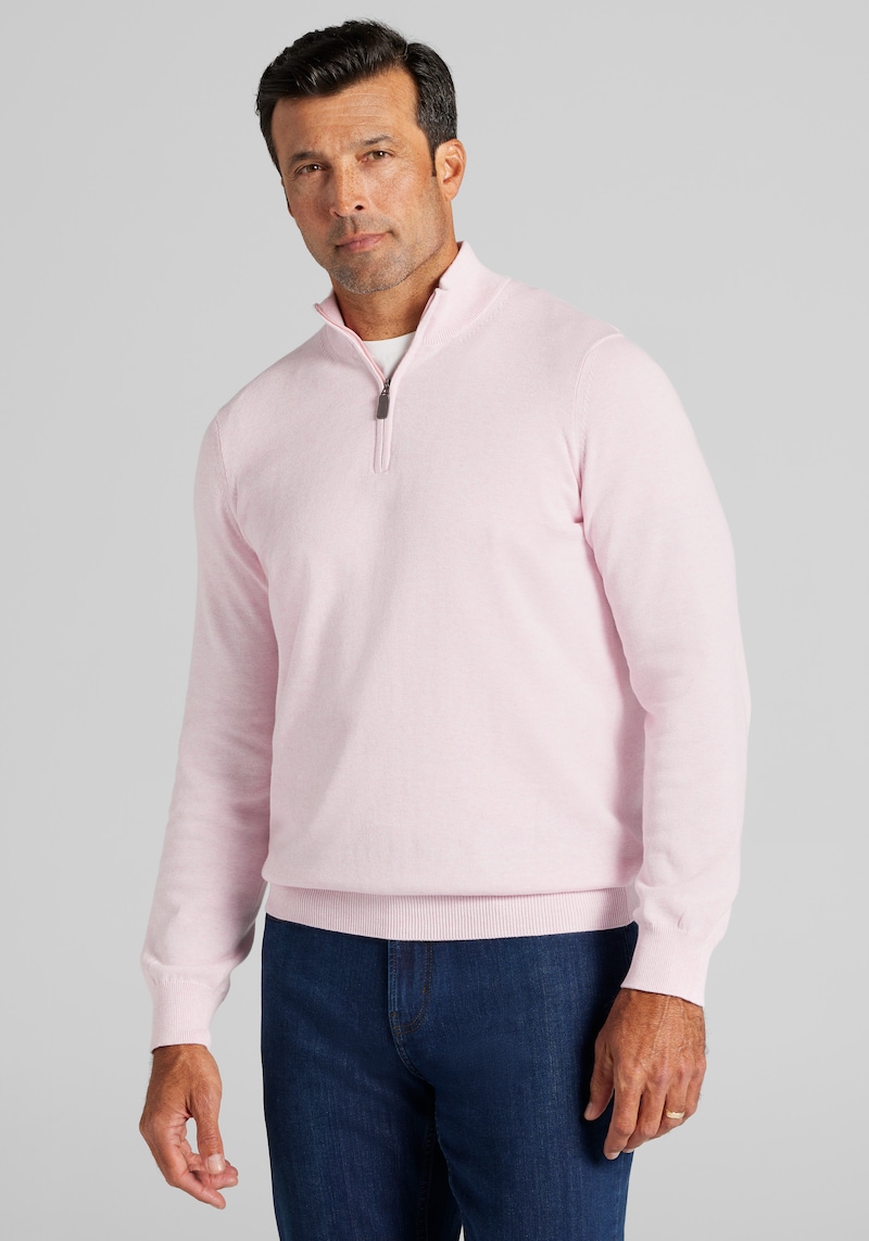 Click here for Mens Jos. A. Bank Tailored Fit Pima Cotton 1/4-Zip... prices