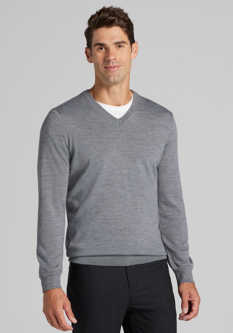 Click here for Mens Traveler® Performance Tailored Fit Merino V-N... prices