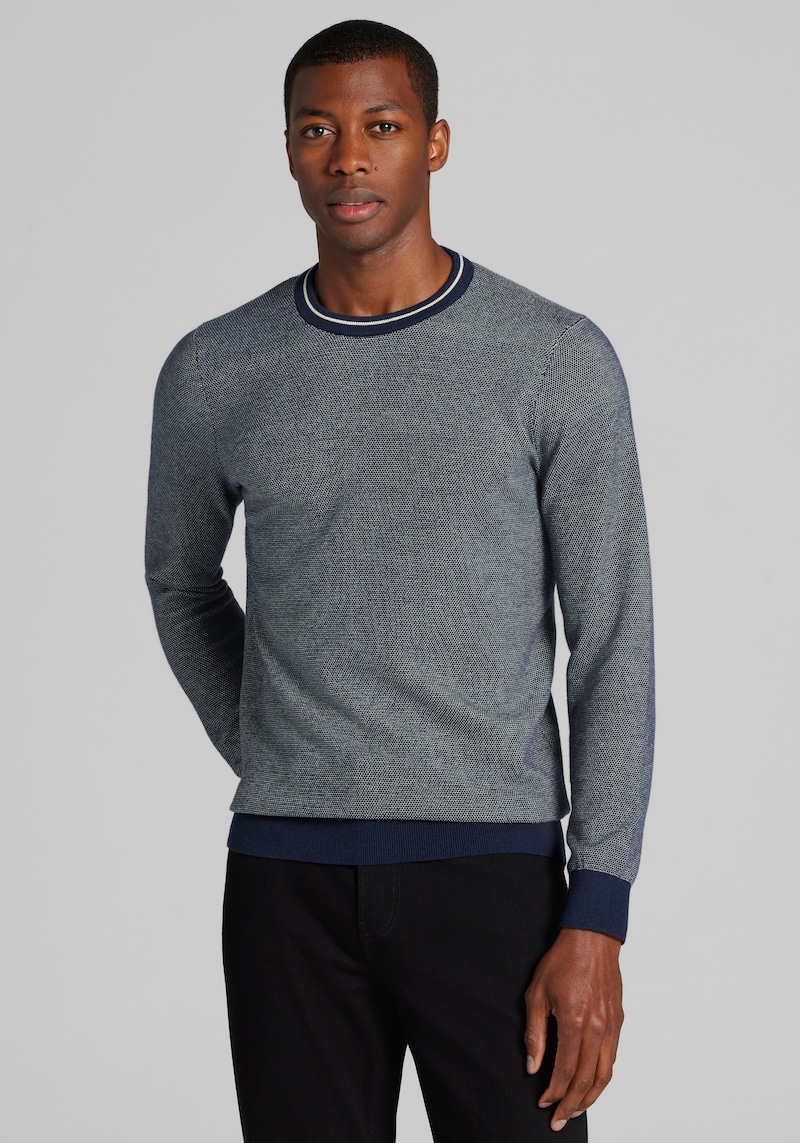 Click here for Mens Jos. A. Bank Tailored Fit Honeycomb Crew Neck... prices