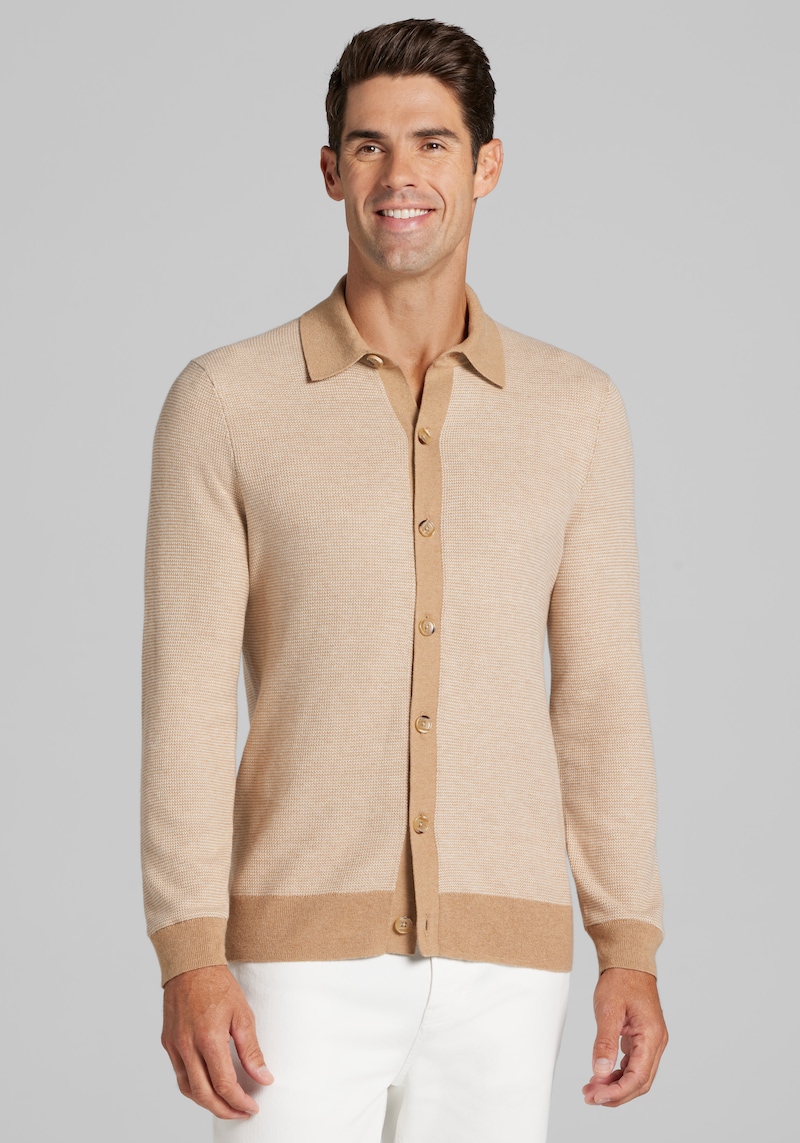 Click here for Mens Jos. A. Bank Tailored Fit Shirt Front Jacquar... prices