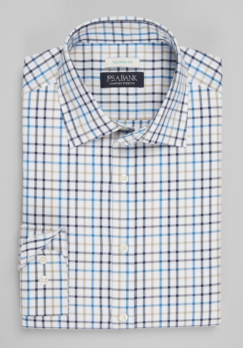 Click here for Mens Jos. A. Bank Tailored Fit Open Tattersall Cas... prices