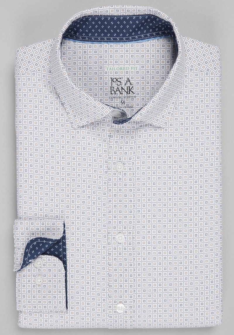 Click here for Mens Traveler Collection Tailored Fit Box Dot Hybr... prices