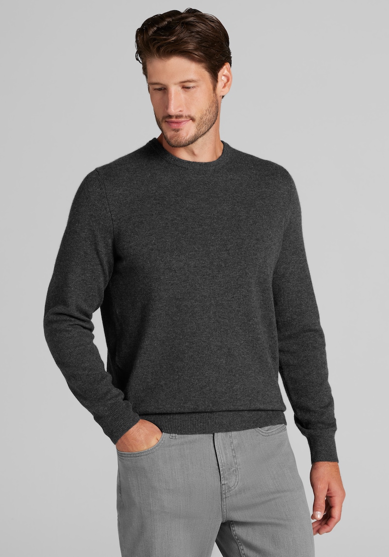 Click here for Mens Jos. A. Bank Tailored Fit Wool-Cashmere Crew... prices