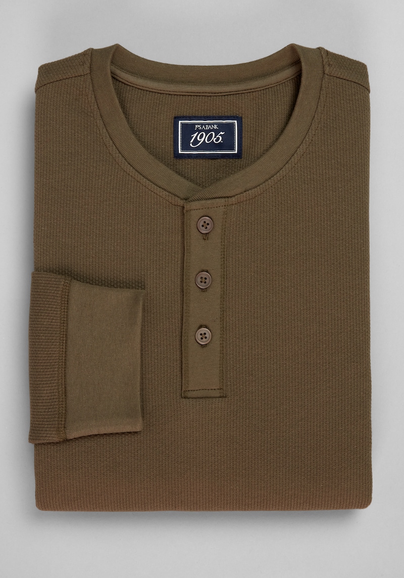 Click here for Mens 1905 Collection Tailored Fit Waffle Knit Henl... prices