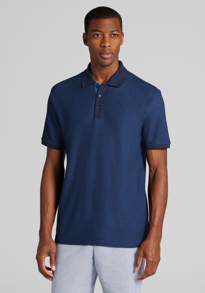 Click here for Mens Jos. A. Bank Tailored Fit Jacquard Knit Polo... prices