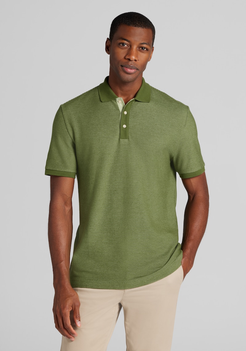 Click here for Mens Jos. A. Bank Tailored Fit Jacquard Knit Polo... prices