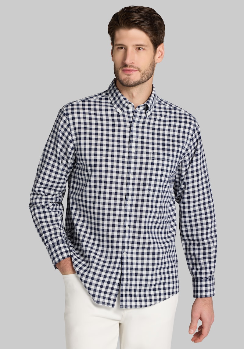 Click here for Mens Jos. A. Bank Tailored Fit Linen Blend Check C... prices