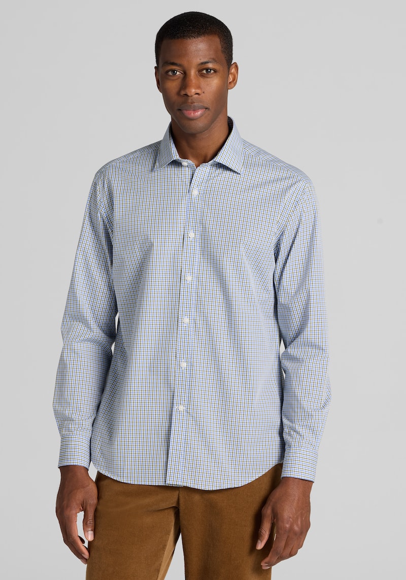 Click here for Mens 1905 Collection Tailored Fit Mini Gingham Cas... prices