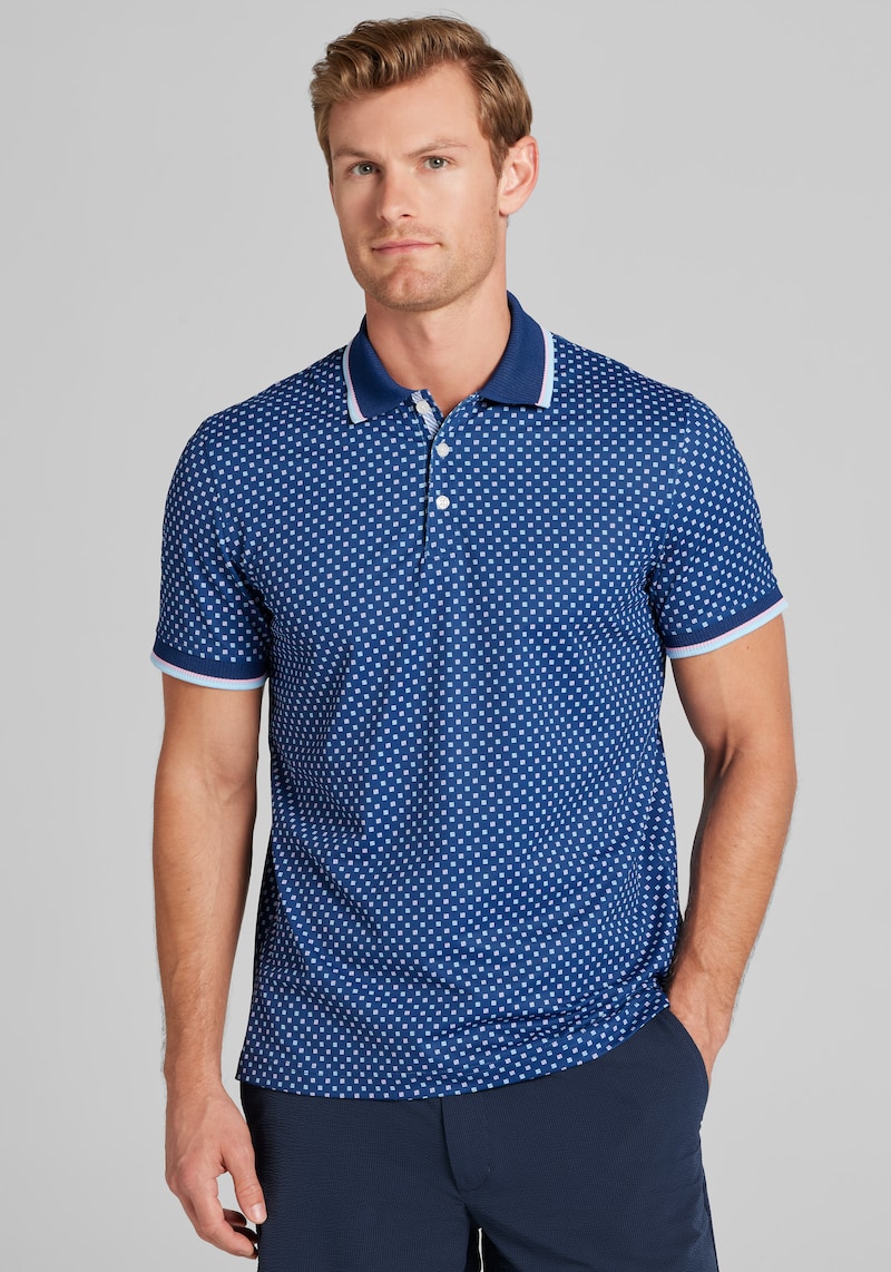 Click here for Mens Con. Struct Slim Fit Square Dot Tipped Pique... prices