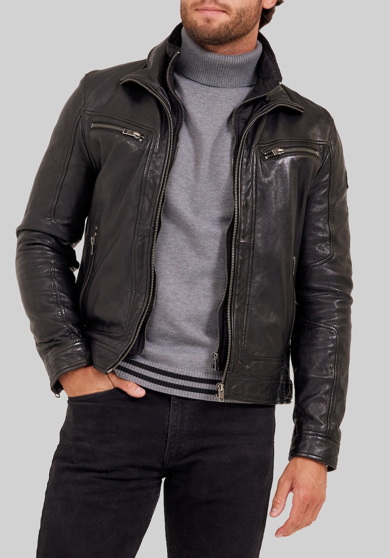 Click here for Mens Mauritius Traditional Fit Leather Jacket With... prices