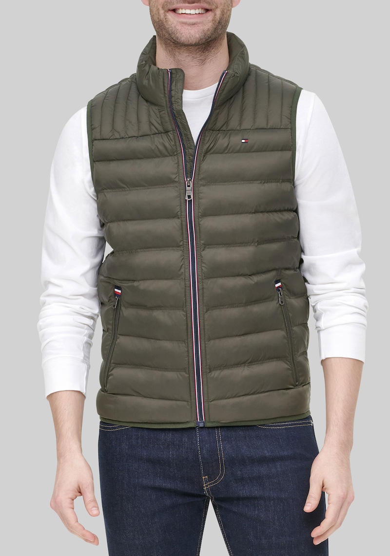 Mens Tommy Hilfiger Traditional Fit Quilted Vest at Jos. A. Bank  Green/Olive  Size X Large Regular - Outerwear