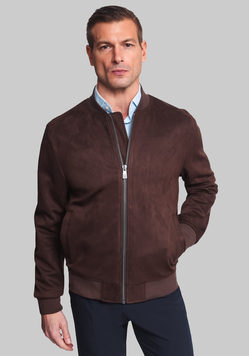 Click here for Mens Hart Schaffner Marx Hampton Faux Suede Bomber... prices