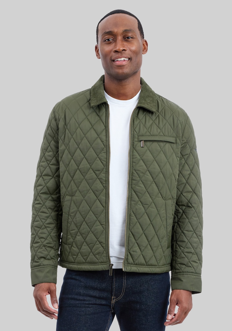 Click here for Mens London Fog Tailored Fit Diamond Quilted Barn... prices