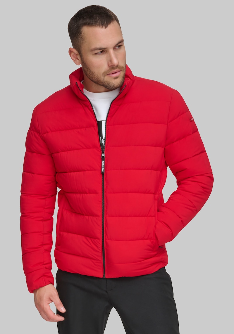 Mens Calvin Klein Tailored Fit Stretch Puffer Jacket at Jos. A. Bank  Red  Size X Large - Outerwear