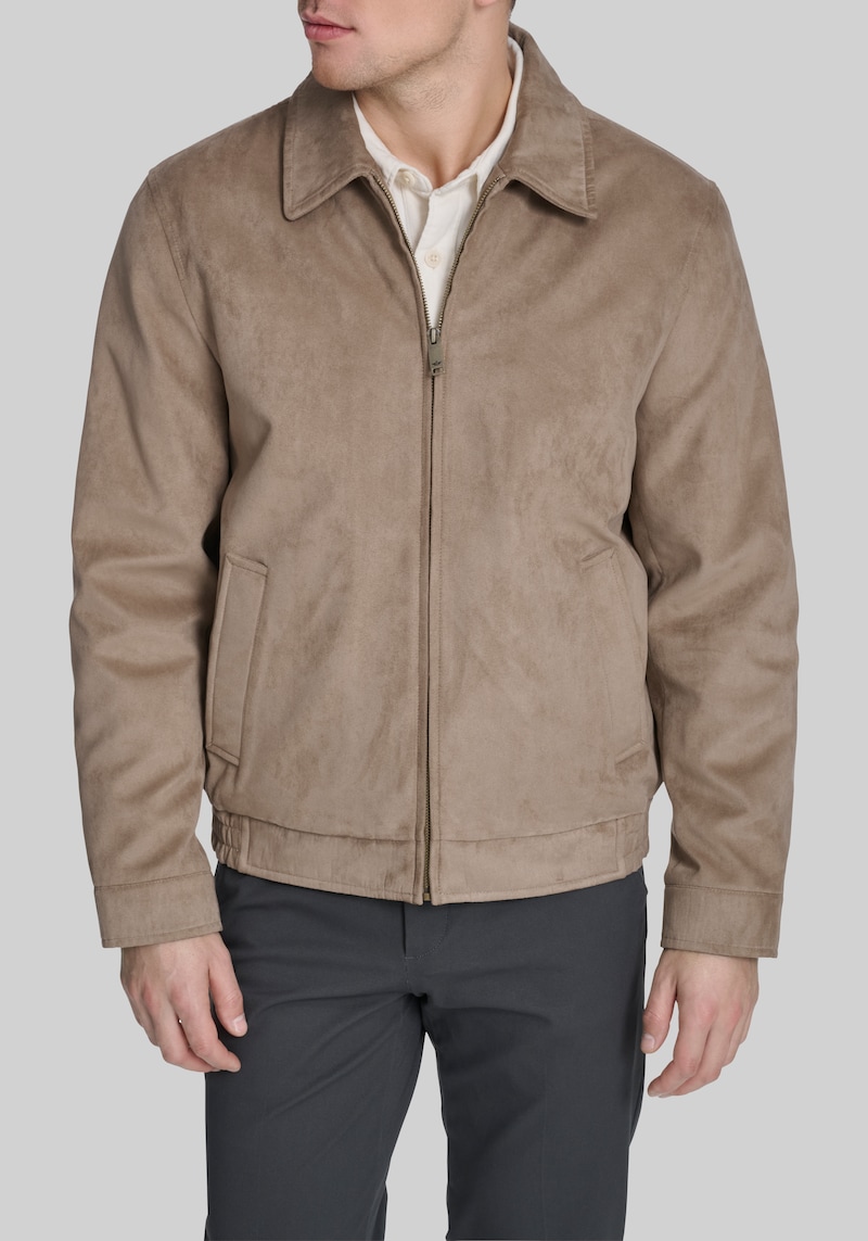 Click here for Mens Dockers Tailored Fit Faux Suede Laydown Colla... prices