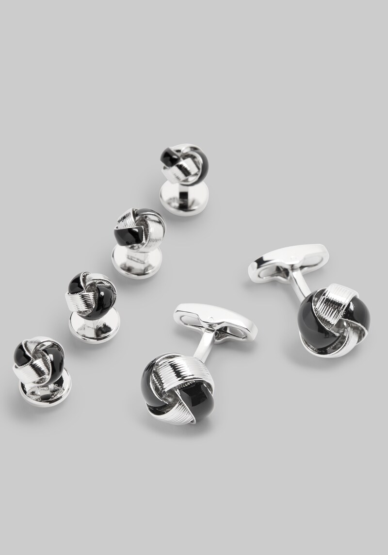 Click here for Mens Jos. A. Bank Black Enamel Cufflink & Stud Set... prices